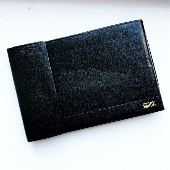SWANK | Bags | Vintage Mens Black Leather Swank Bifold Wallet | Poshmark